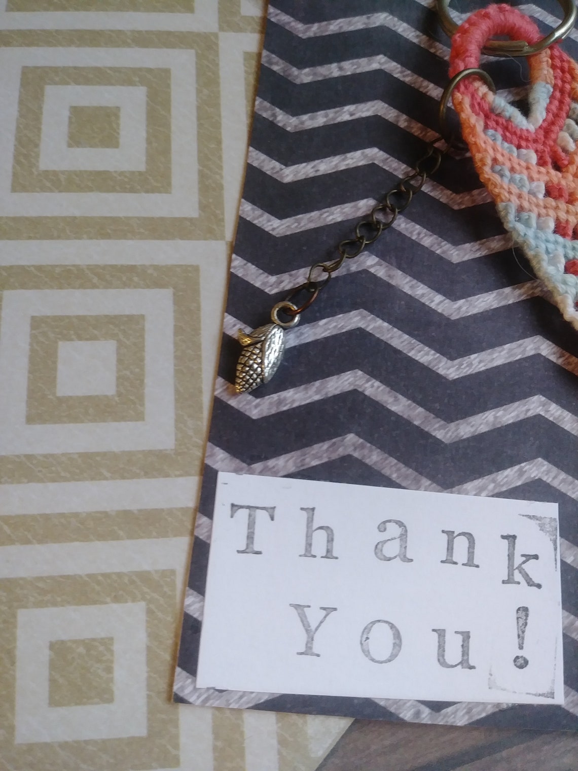 Cute Handmade Red, Orange, and Blue Lattice Chevron Bookmark or ...