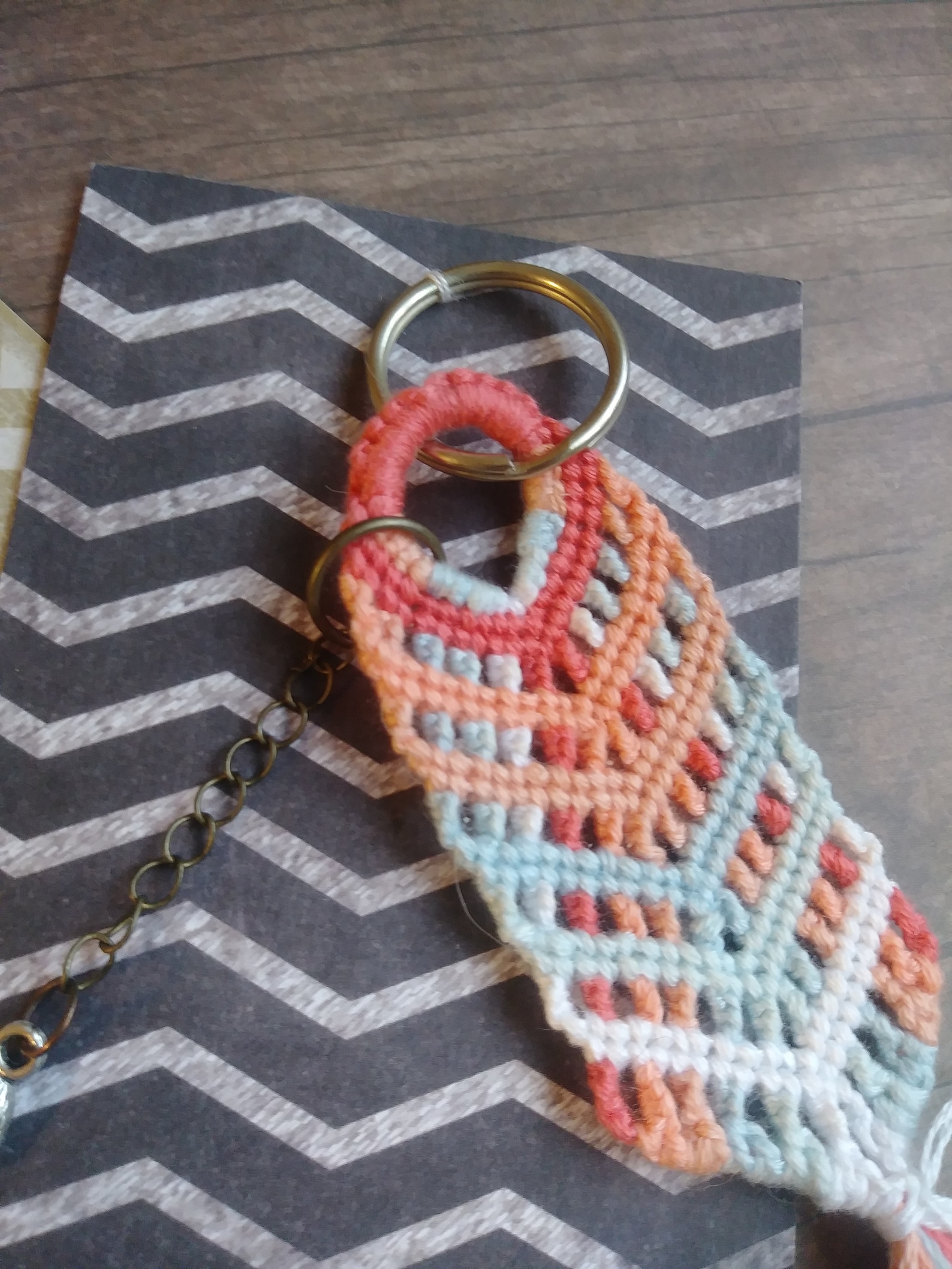 Cute Handmade Red, Orange, and Blue Lattice Chevron Bookmark or ...
