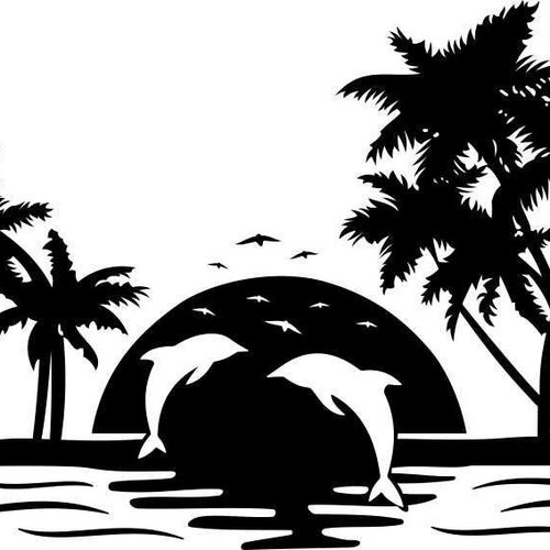 Dolphin Scene SVG Dolphin Cut File for Laser Dxf for Plasma - Etsy