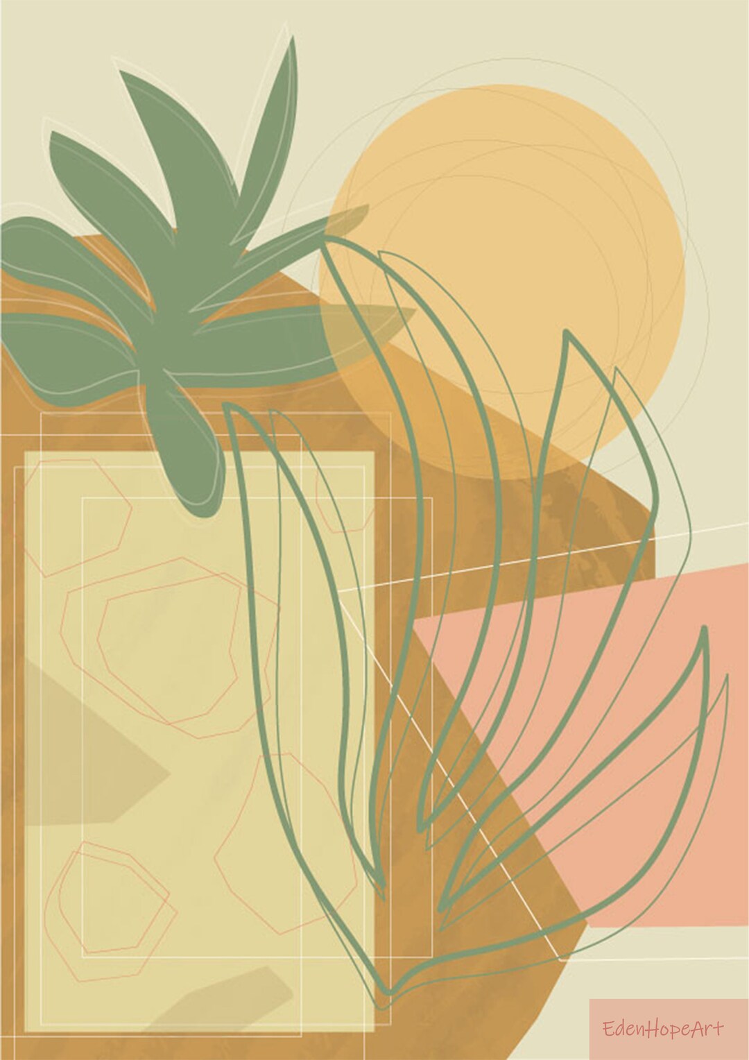 Minimal Abstract Digital Illustration Print A4 - Etsy