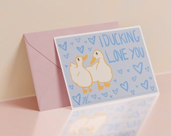 Duck Valentine Card - Etsy
