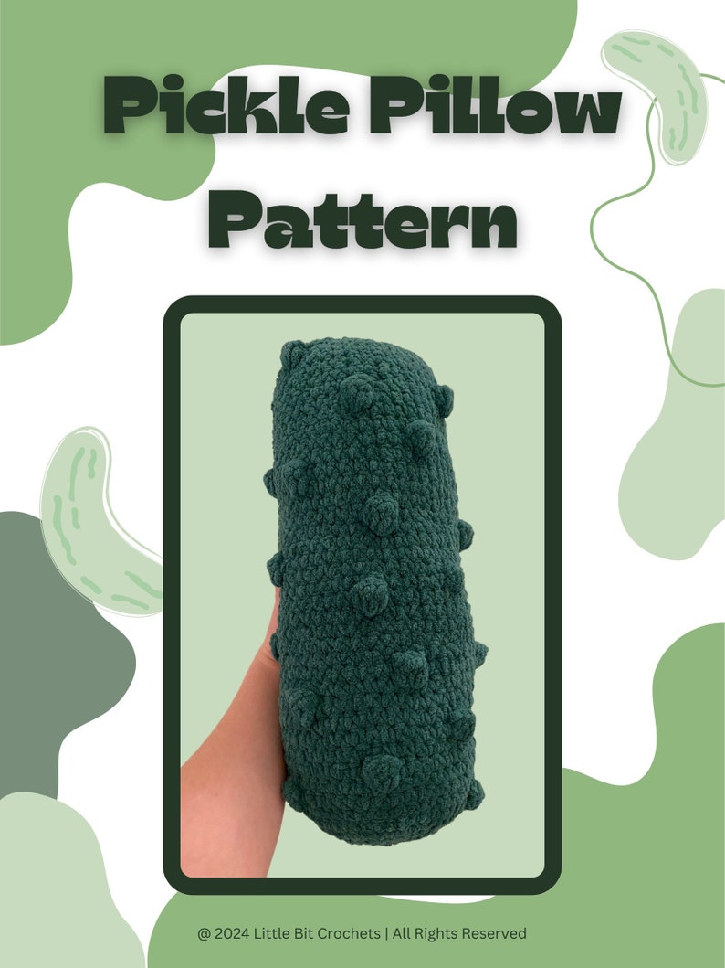 Pickle Pillow Plushy PATTERN Jumbo Pickle Stuffy Crochet Pattern Great ...