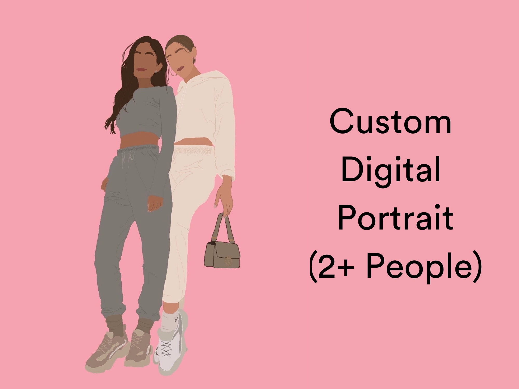 Custom Digital Portrait 2 People - Etsy UK
