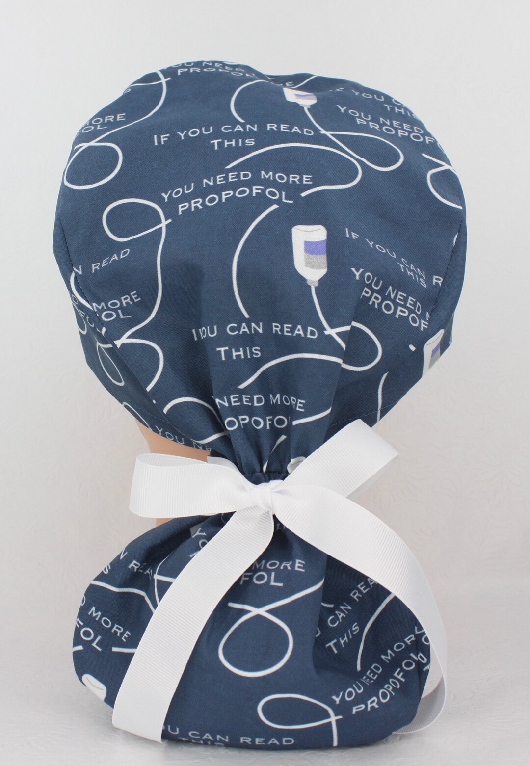Propofol Print Cotton Handmade Pony Tail Scrub Cap: Anesthesiologist - Etsy