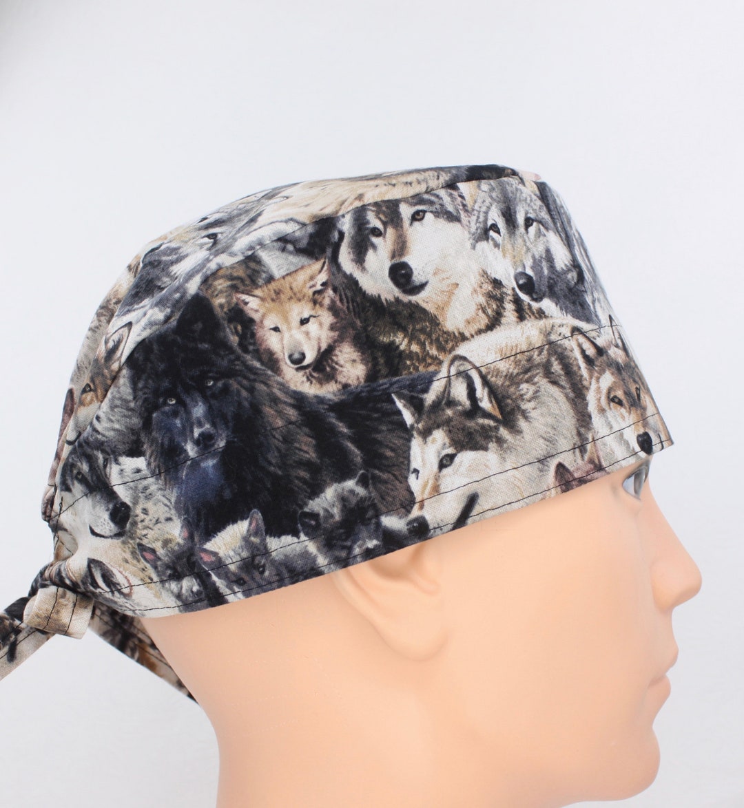 Mens Wolves Scrub Cap Mens Scrub Cap Medical Cap Doctor - Etsy