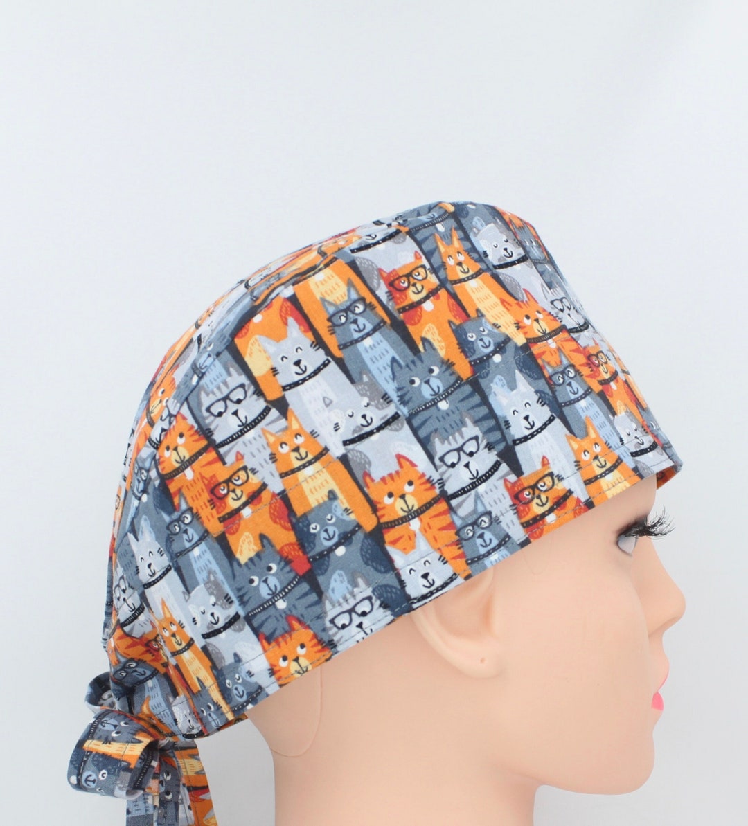 Cats With Glasses Medical Bonnet, Doctor Scrub Cap, OR Cap, Surgical ...