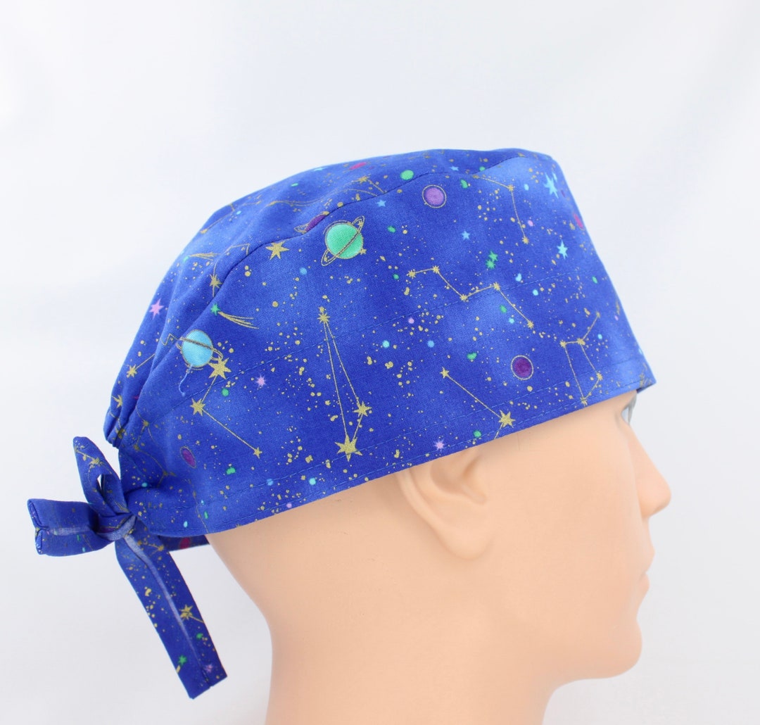 Mens Blue Celestial Scrub Cap, Mens Scrub Cap, Medical Cap, Doctor Cap ...