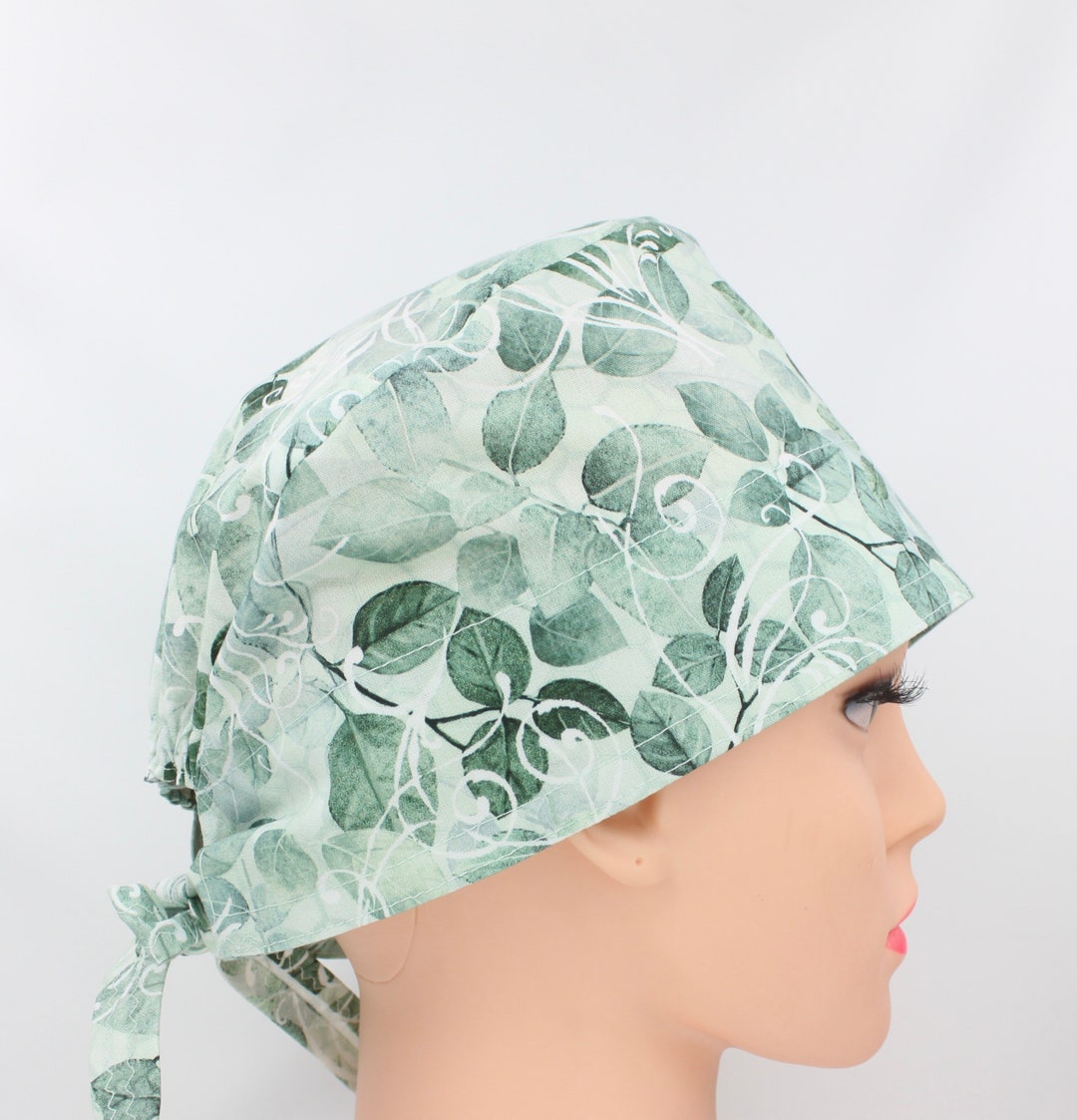 Soft Sage Green Leaves Medical Bonnet. Enjoy FREE Shipping When You ...