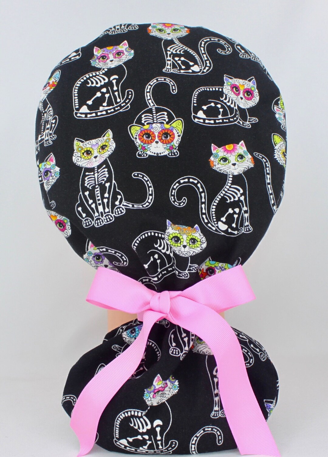 Cat Skeletons Pony Tail Medical Bonnet for Women - Etsy