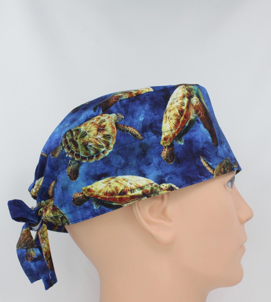 Sea Turtles on Navy Mens Scrub Cap, Mens OR Cap, Medical Cap, Doctor ...