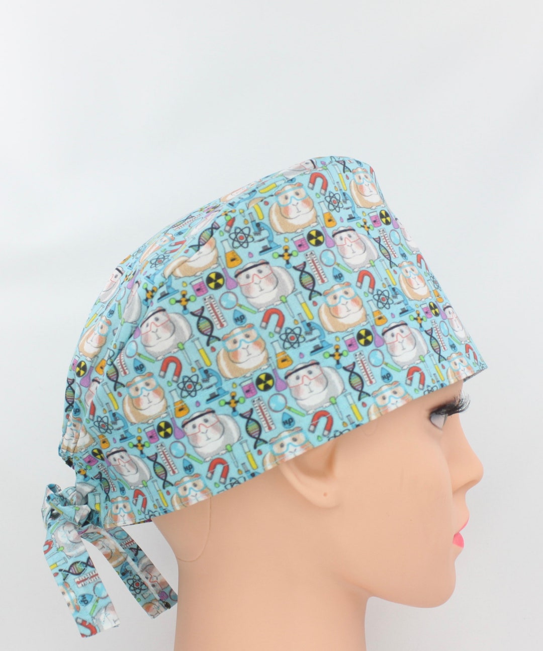 Science Guinea Pigs Scrub Cap, Doctor Cap, Tie Cap, Nurse Scrub Cap ...