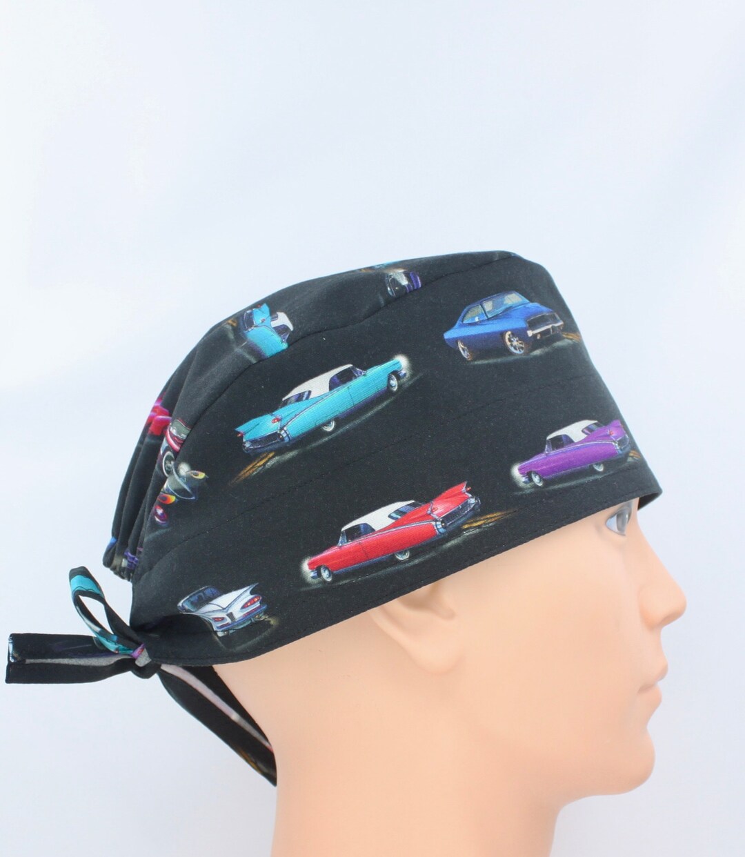 Bright Vintage Cars Mens Scrub Cap, Mens OR Cap, Medical Cap, Doctor ...