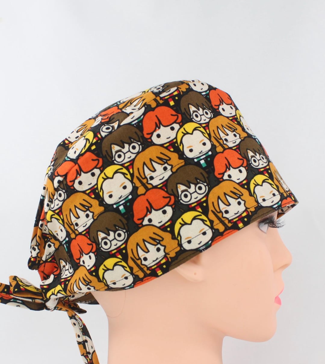 Cartoon Faces Handmade Cotton Medical Bonnet for Women - Etsy