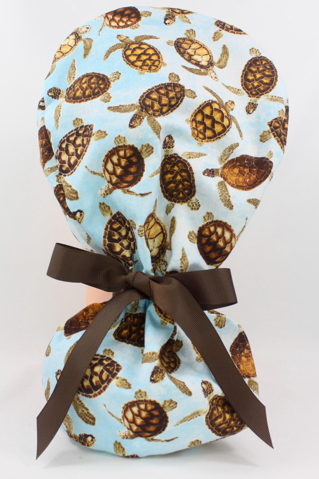 Sea Turtle Pony Tail Cotton Handmade Scrub Cap for Women - Etsy