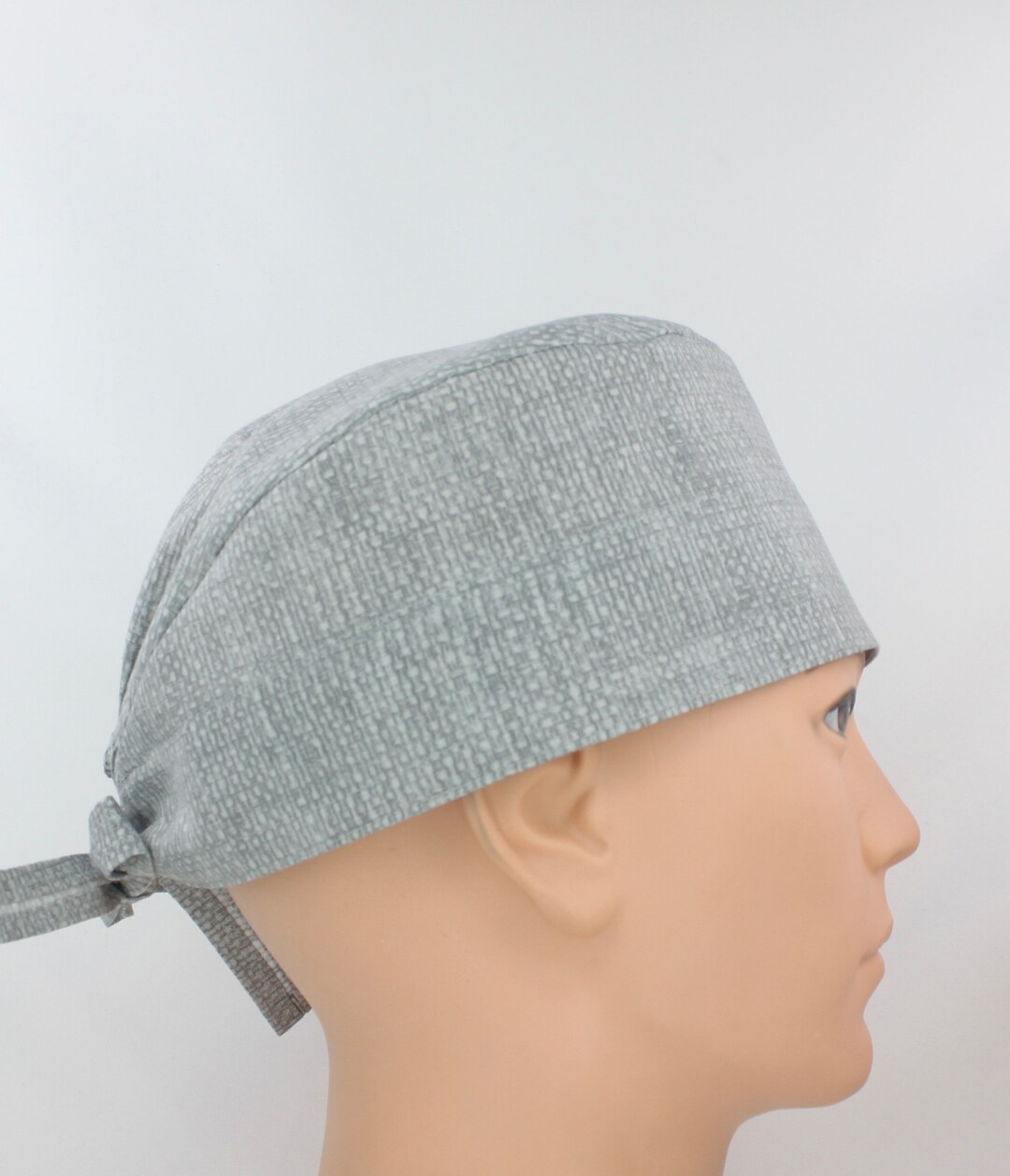 Mens Grey Burlap Print Scrub Cap, Mens Scrub Cap, Medical Cap, Doctor ...