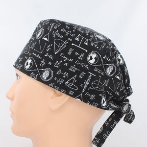 Higher Math Mens Scrub Cap Black, Nurse Scrub Cap, Medical Cap, Doctor ...