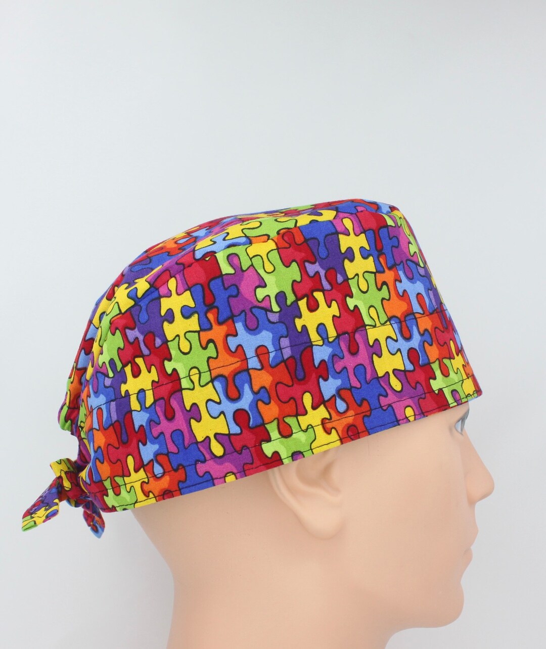 Puzzle Pieces Mens Scrub Cap, Mens Scrub Cap, Medical Cap, Medical Hat ...