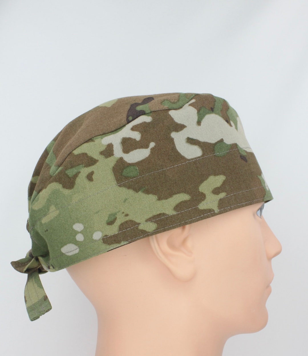 Army Camo Mens Scrub Cap, Mens OR Cap, Medical Cap, Doctor Cap, Tie Cap ...