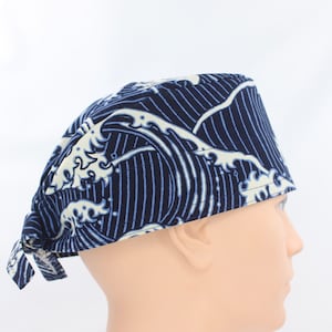 Waves Mens Scrub Cap, Mens OR Cap, Medical Cap, Doctor Cap, Tie Cap ...