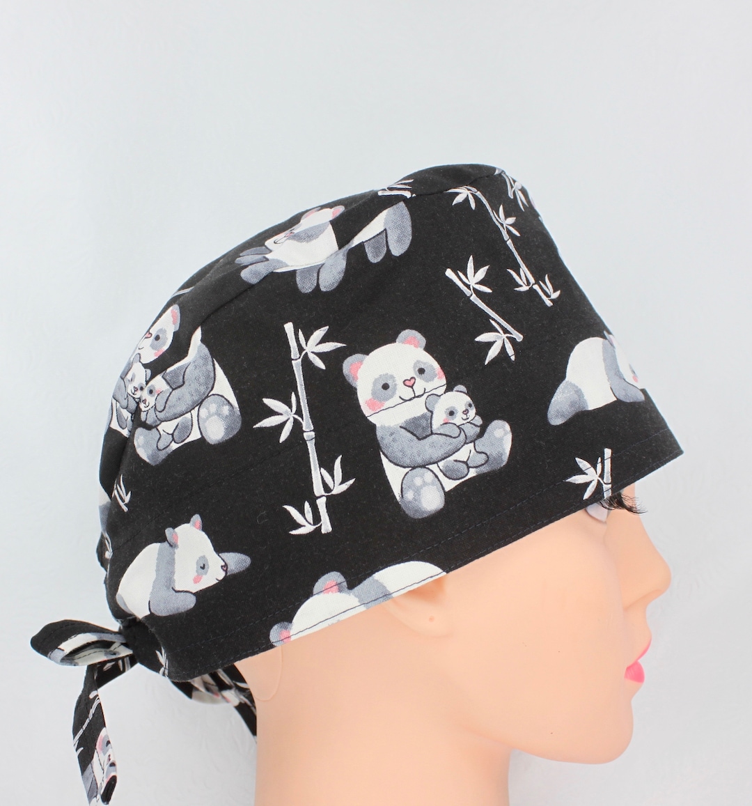 Pandas with Bamboo Medical Bonnet, Doctor Scrub Cap, OR Cap, Surgical ...