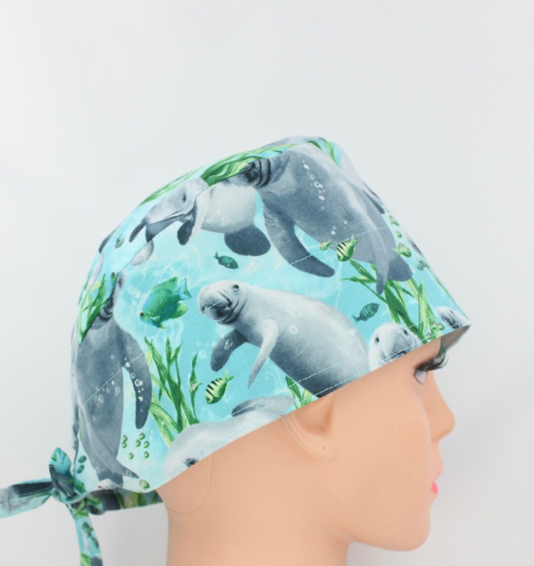 Manatees Medical Bonnet, Doctor Scrub Cap, Surgical Cap, Nurse Cap ...