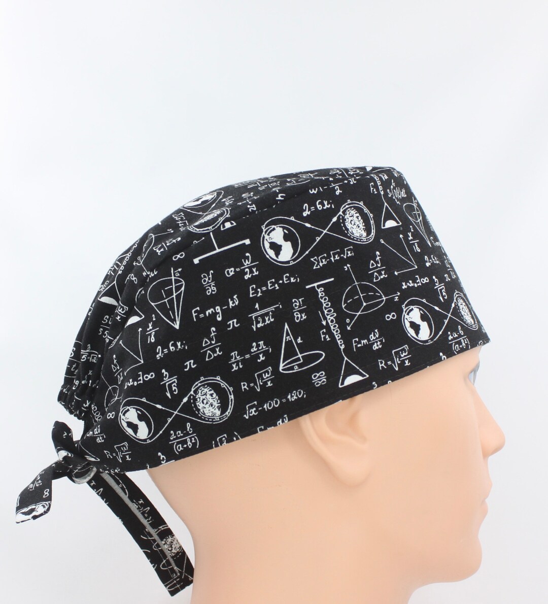 Higher Math Mens Scrub Cap Black, Nurse Scrub Cap, Medical Cap, Doctor ...