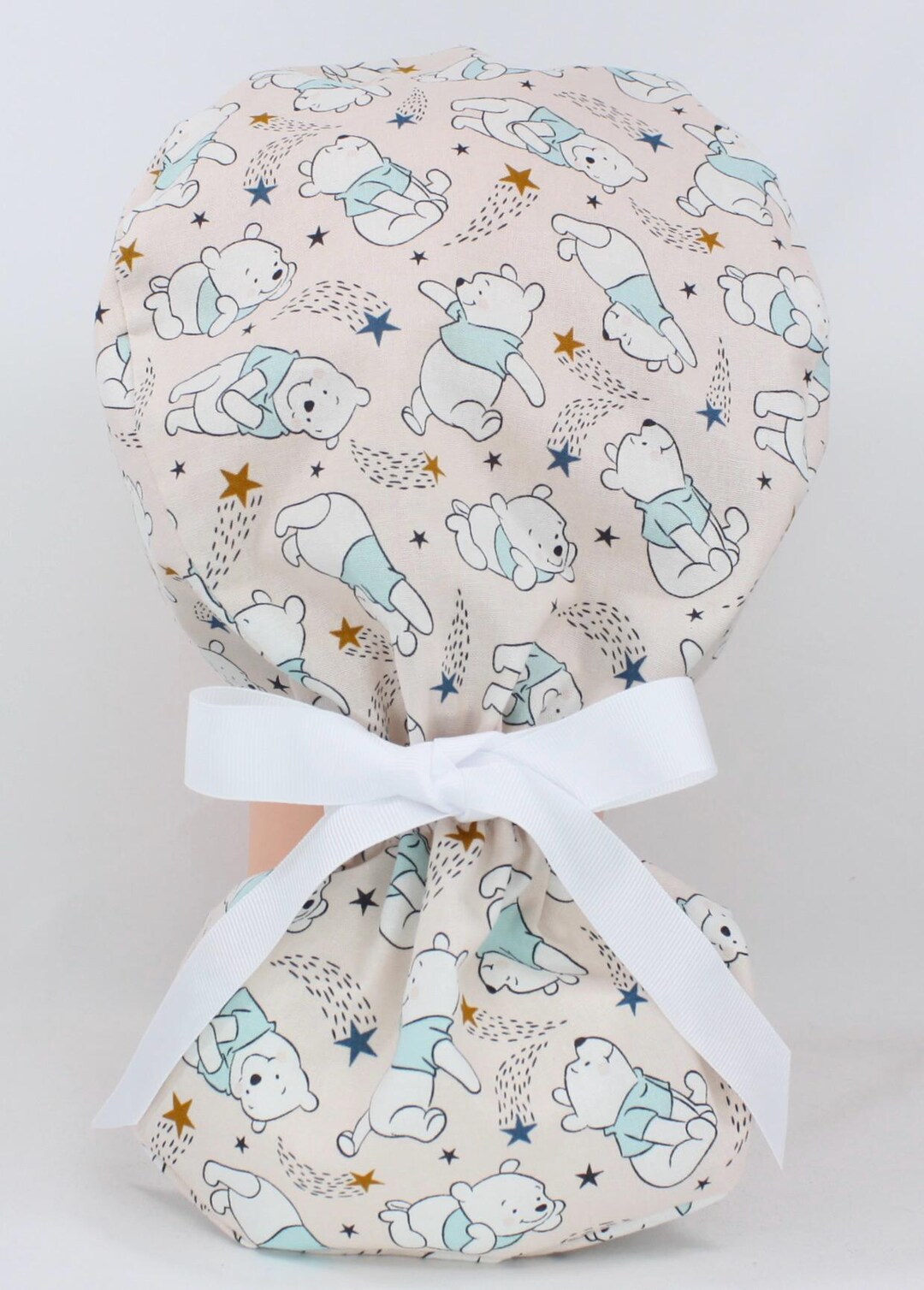 Cartoon Bear Cotton Handmade Ponytail Bonnet for Women - Etsy