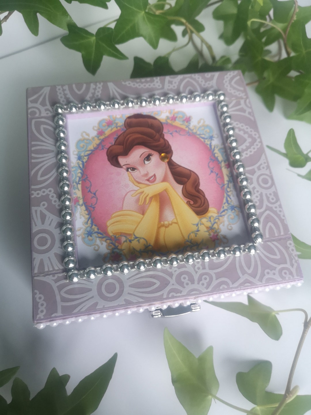 Girls Small Size Square Disney Belle Jewellery /storage/trinket Make up ...