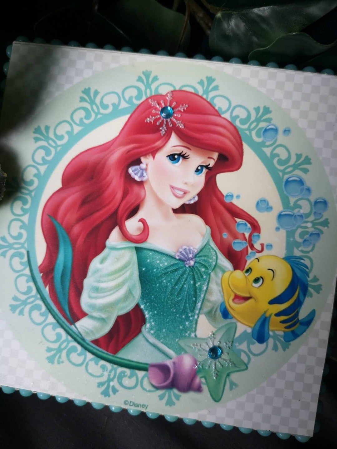 Girls Small Size Square Disney Ariel Jewellery /storage/trinket Make up ...