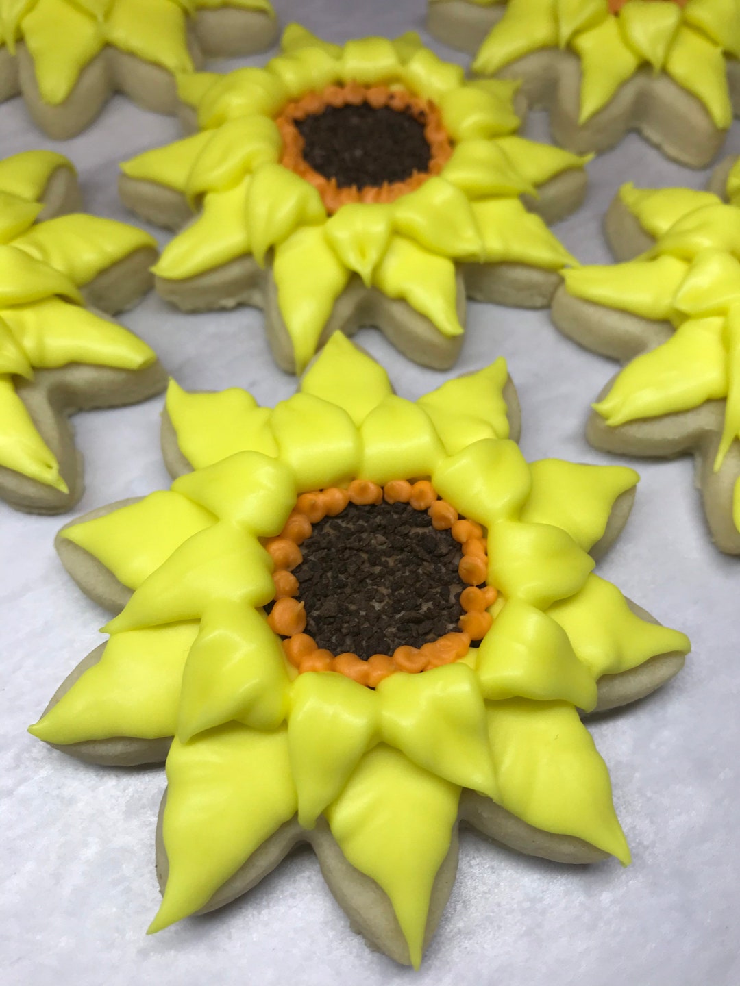 Sunflower Cookies, Sunflower Birthday Cookies, Party Favor, Flower ...