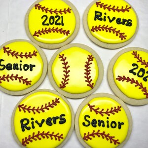 Softball Cookies, Sports Cookies, Sports Ball Cookies, Decorated Sugar ...