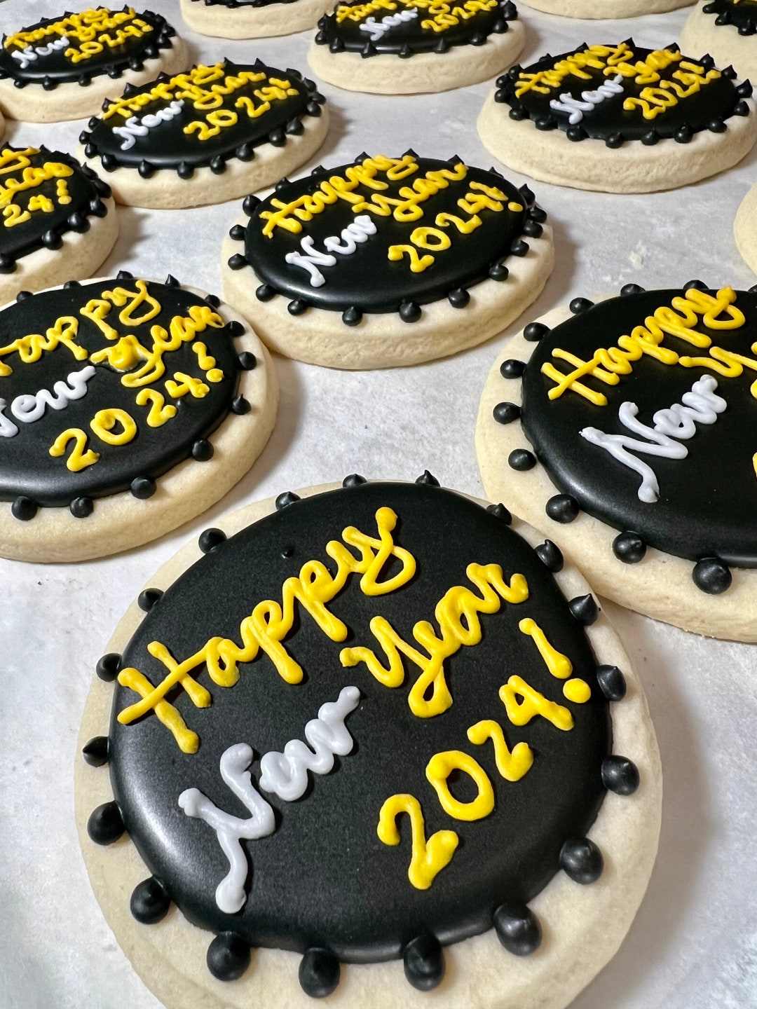 New Year Cookie, Happy New Year Cookie, Holiday Cookie, Celebration ...