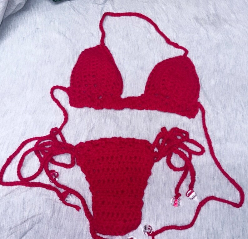 Red Crochet Bikini - Etsy