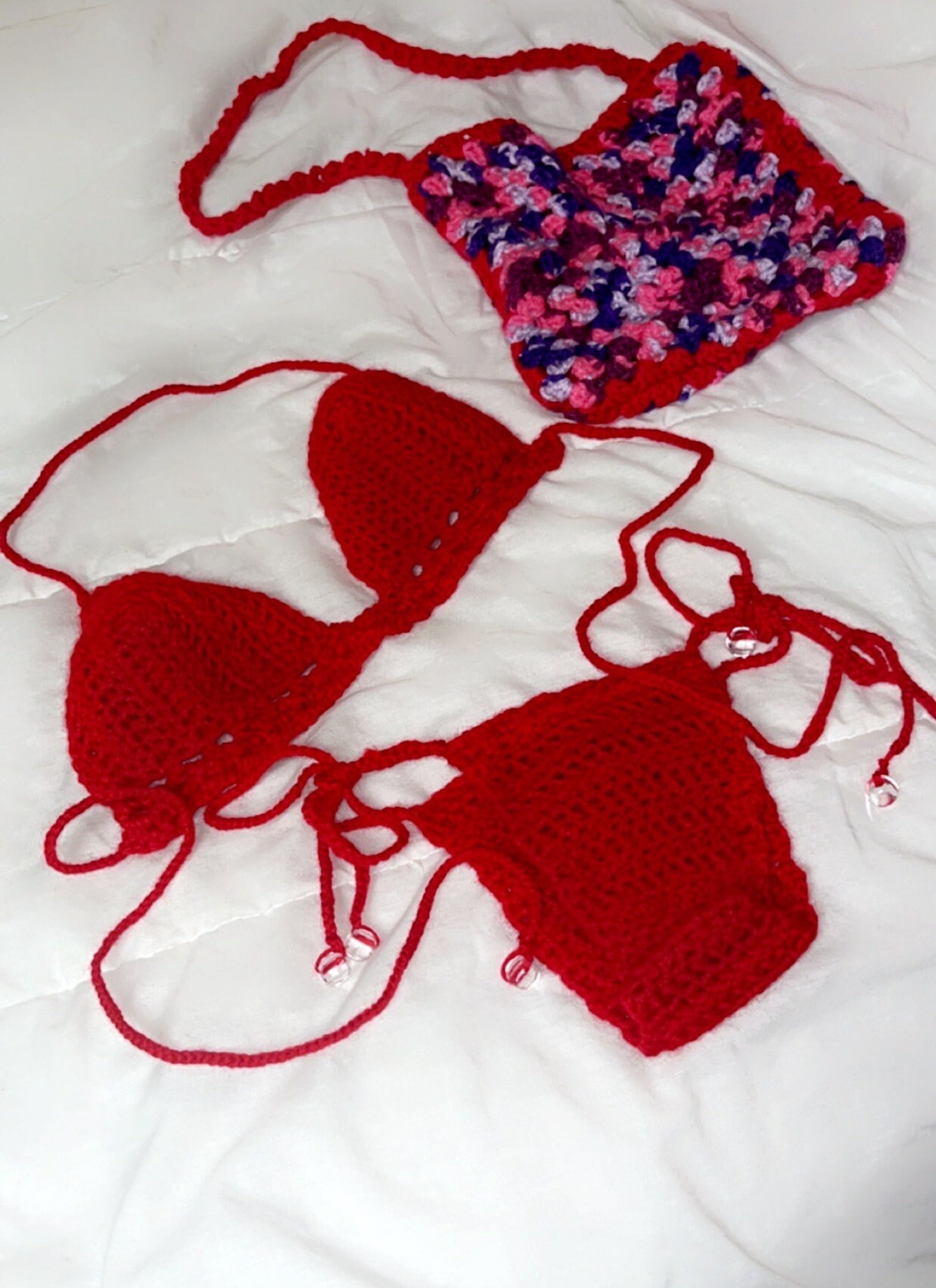 Red Crochet Bikini - Etsy