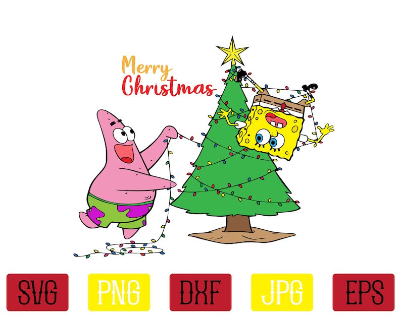 Spongebob Svg Merry Christmas SVG .clipart-clip Art | Etsy