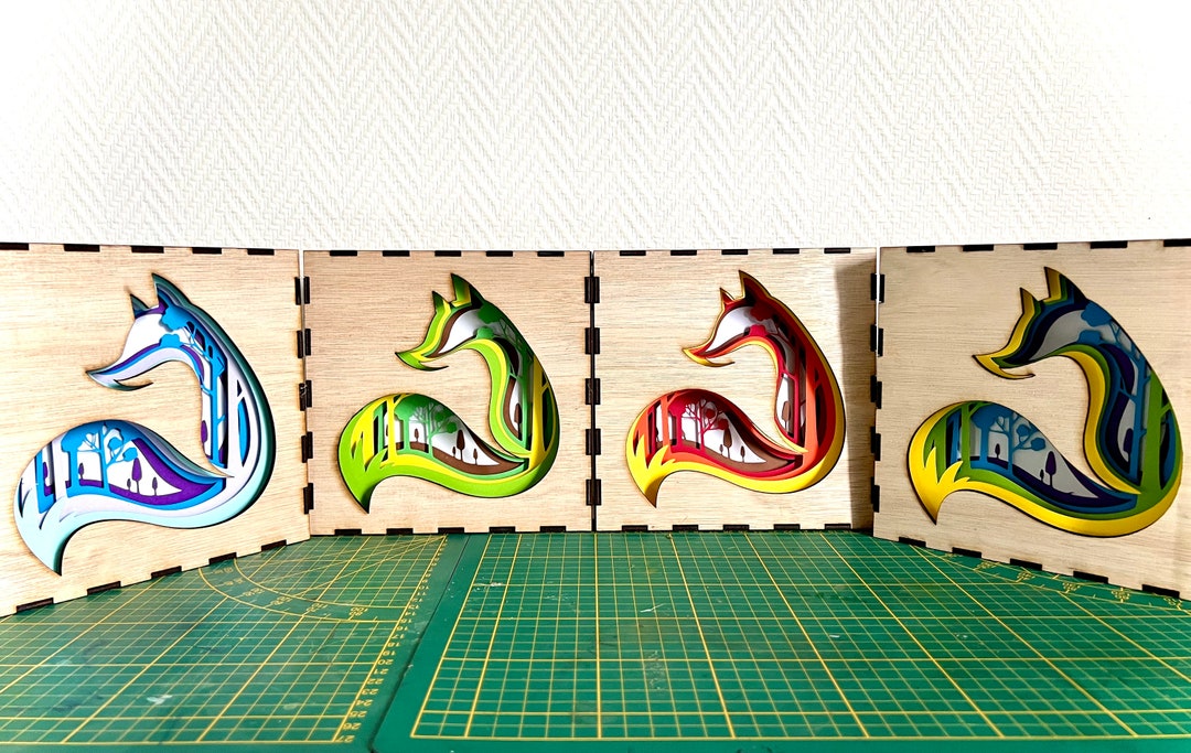 LED Wooden Lightbox Night Light Fox Theme customizable - Etsy