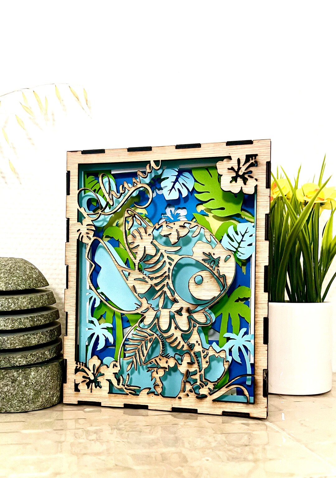 LED Wooden Lightbox Night Light Disney Lilo and Stitch customizable - Etsy