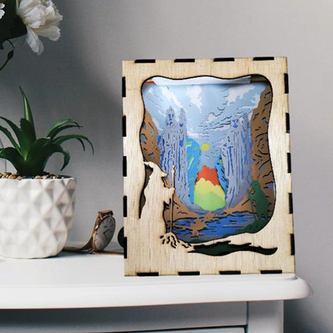 Wooden LED Lightbox Night Light - Lord of the Magic Ring[customizable ...