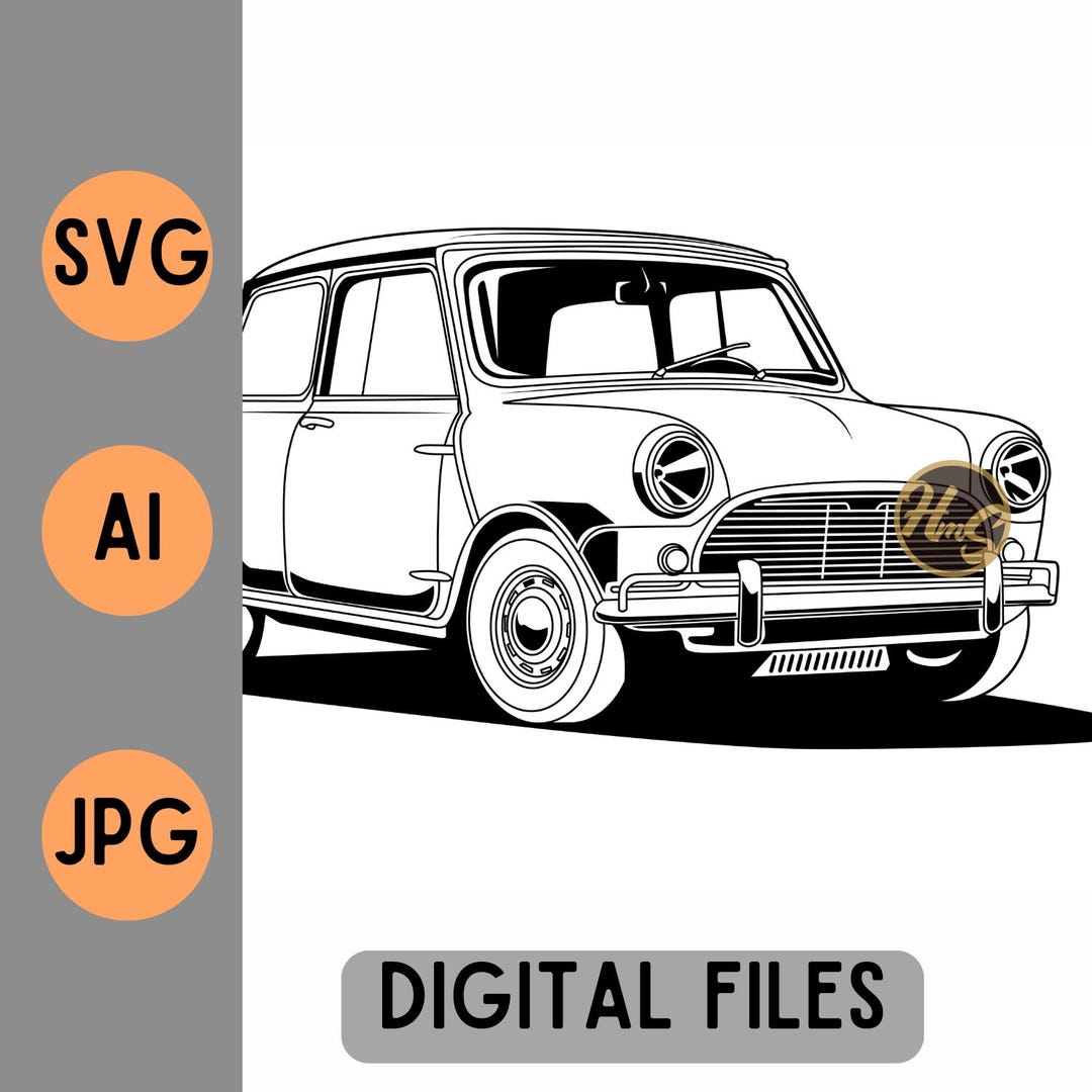 Digital File Austin Mini Cooper MK1 Vector SVG AI Jpg Outline - Etsy Canada