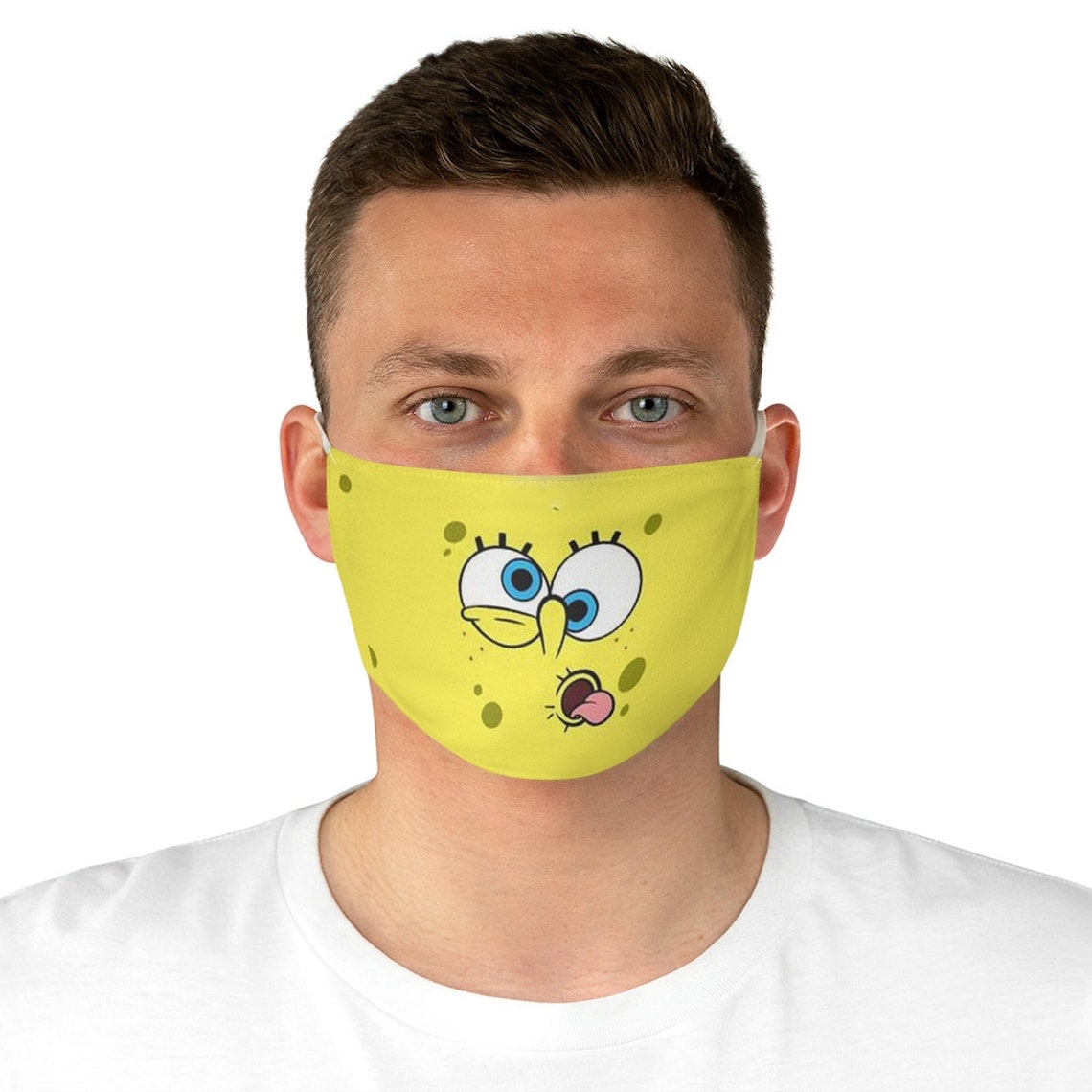 Spongebob Squarepants goofy Face Mask Machine Washable Face | Etsy