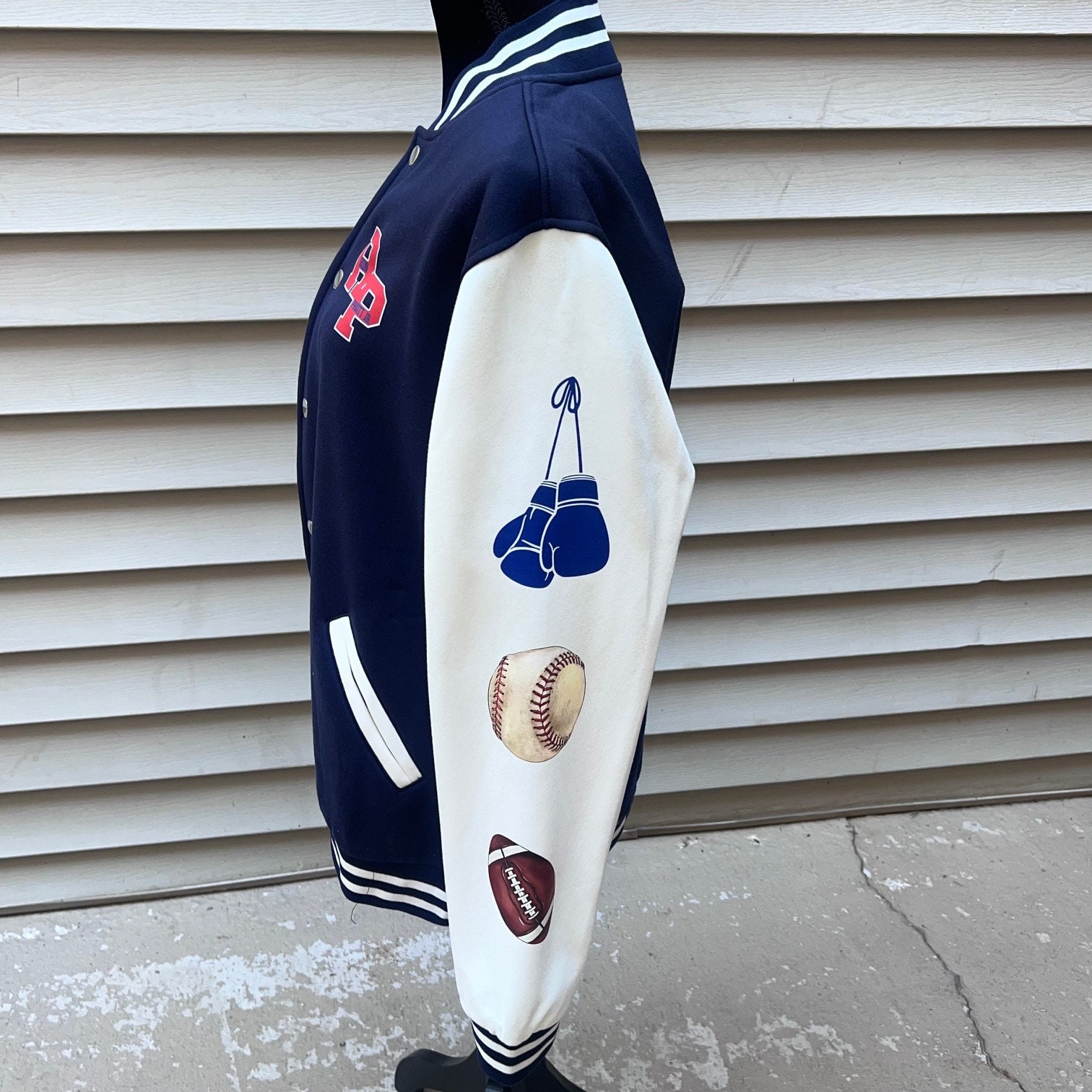 Custom Fleece Letterman Jacket - Etsy