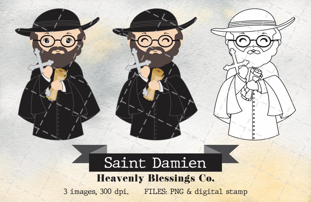 Saint Damien, Catholic Images, Cute Saints, Religious Clipart, Saints Clipart, Holy Man, Saints ...