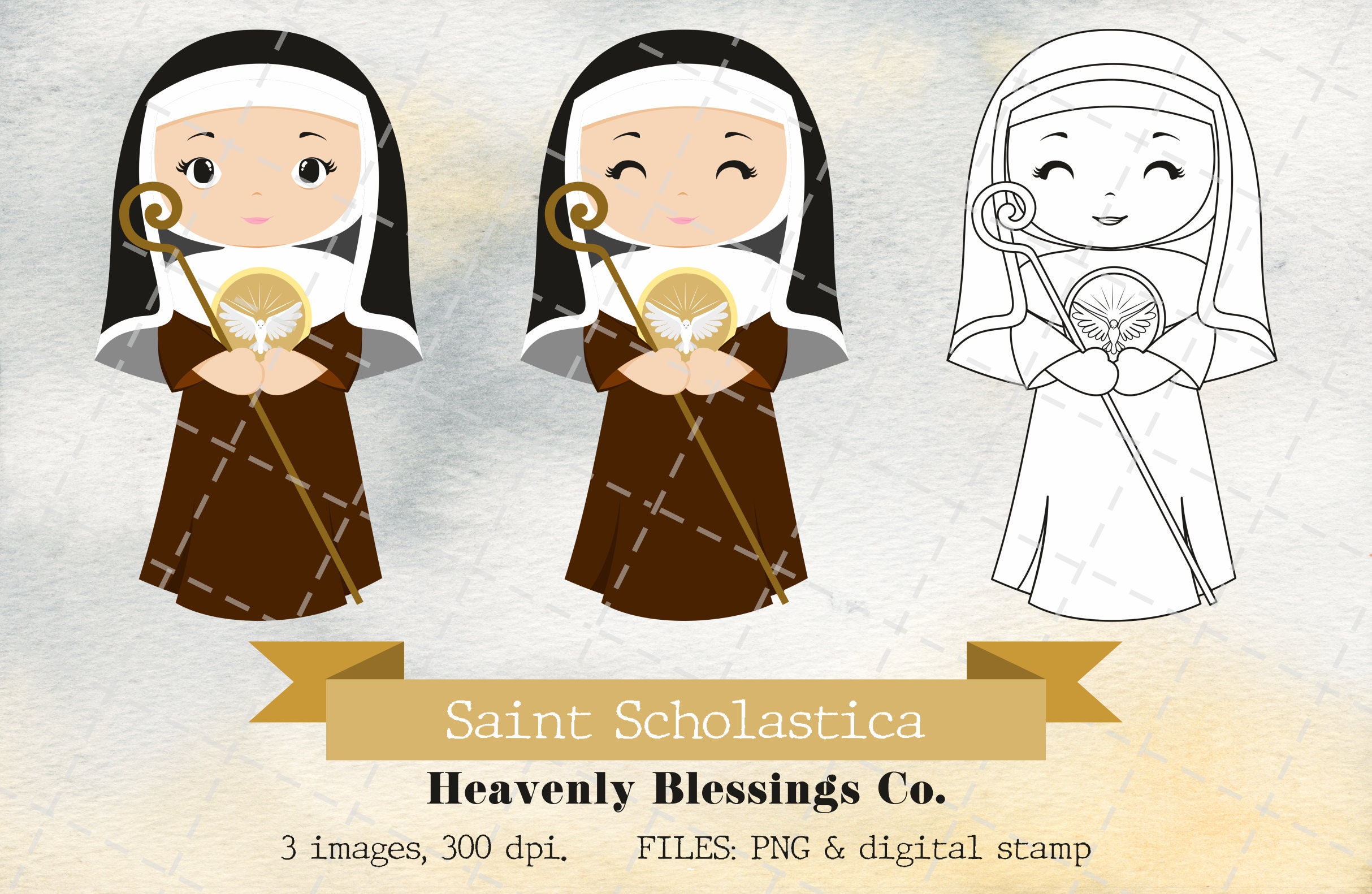 Saint Scholastica, Catholic Images, Cute Saints, Religious Clipart ...