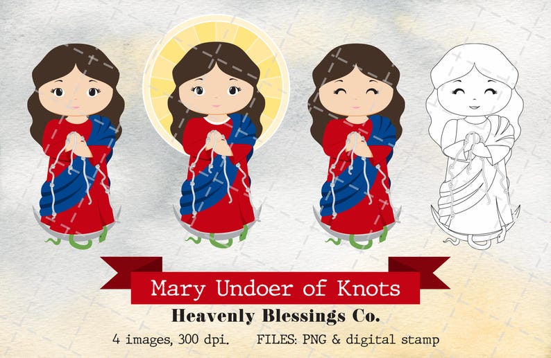 Mary Undoer of Knots, Catholic Images, Cute Saints, Religious Clipart ...