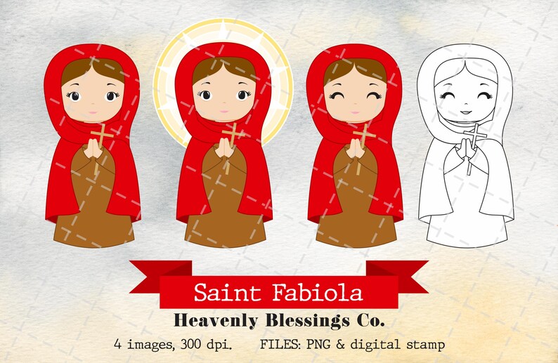 Saint Fabiola, Catholic Images, Cute Saints, Religious Clipart, Saints ...