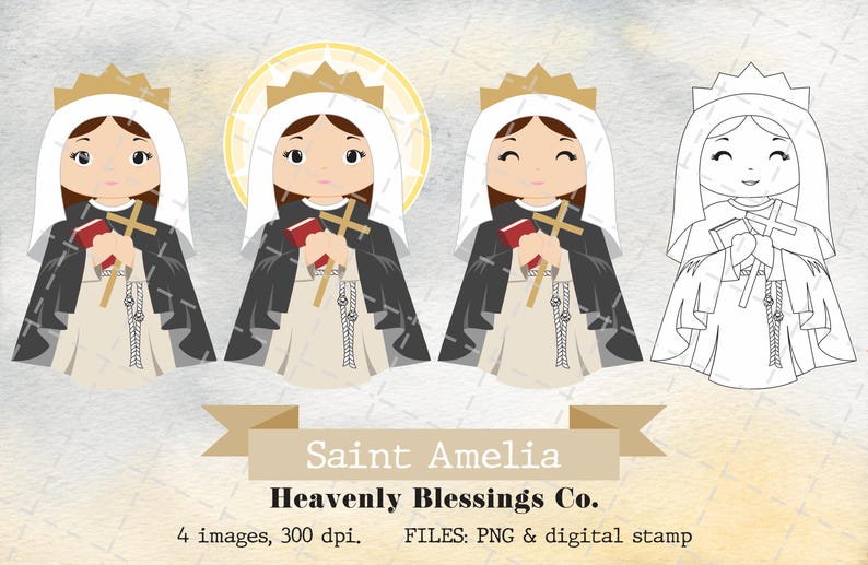 Saint Amelia, Catholic Images, Cute Saints, Religious Clipart, Saints ...