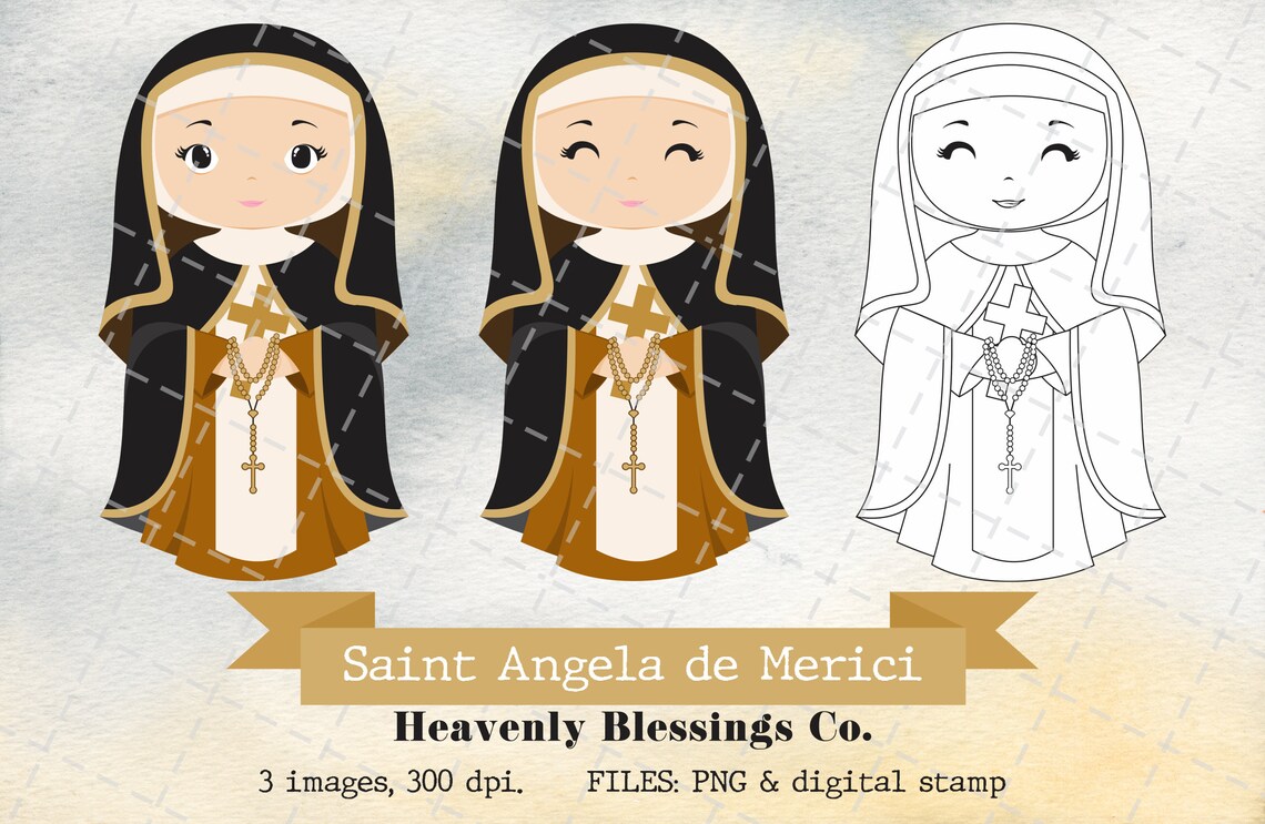 Saint Angela De Merici, Catholic Images, Cute Saints, Religious Clipart ...