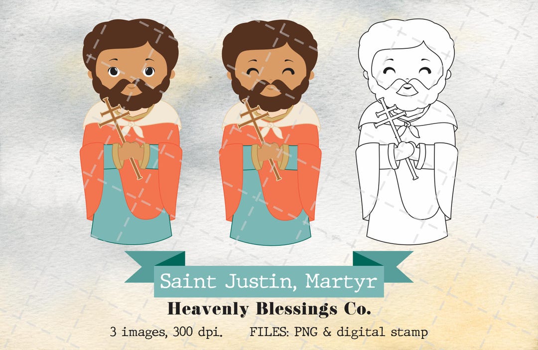 Saint Justin, Martyr, Catholic Images, Cute Saints, Religious Clipart ...