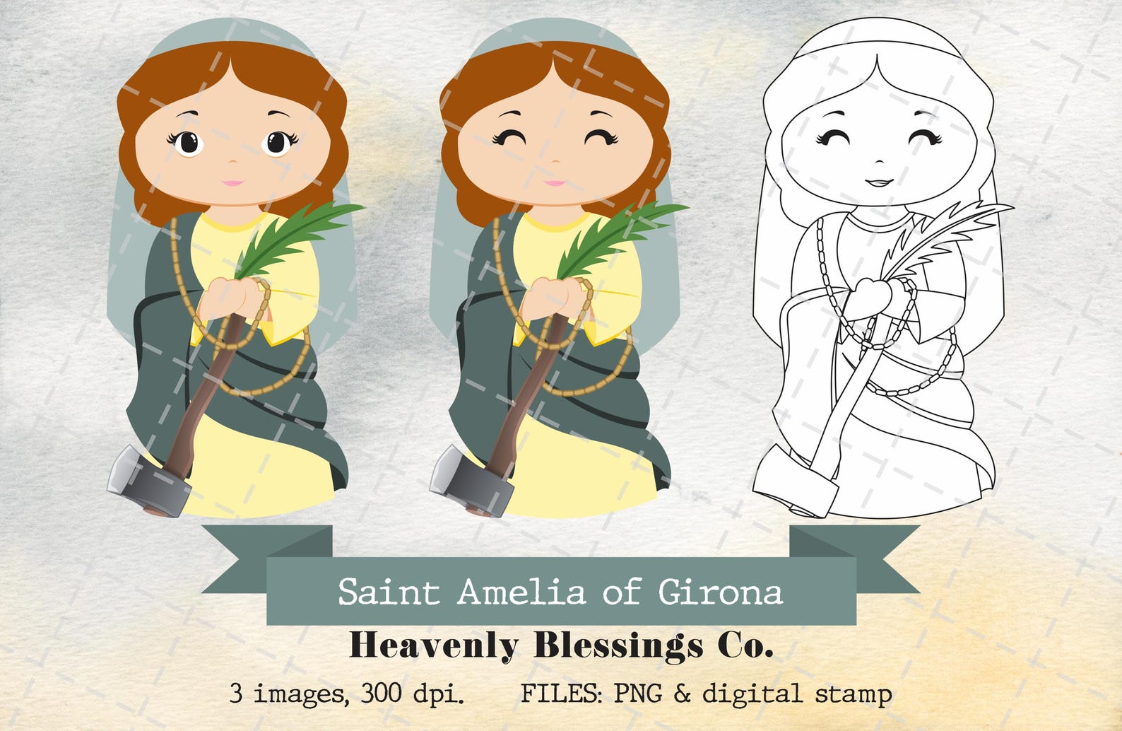 Saint Amelia De Gerona, Catholic Images, Cute Saints, Religious Clipart ...