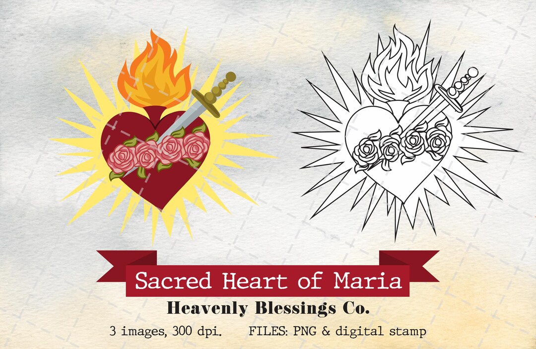 Sacred Heart of Maria, Catholic Images, Cute Saints, Religious Clipart ...